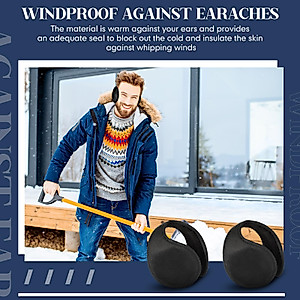 SATINIOR 2 Packs Fleece Earmuffs Winter for Men Women Ear Warmer Fleece Ear Muff Winter Accessory for Men Women Kids (Black,Medium)