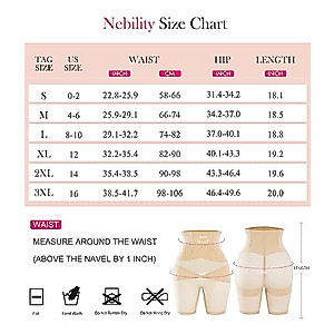Nebility Women Butt Lifter Shapewear Hi-Waist Double Tummy Control Panty Waist Trainer Body Shaper (L, Beige-Mid Thigh)