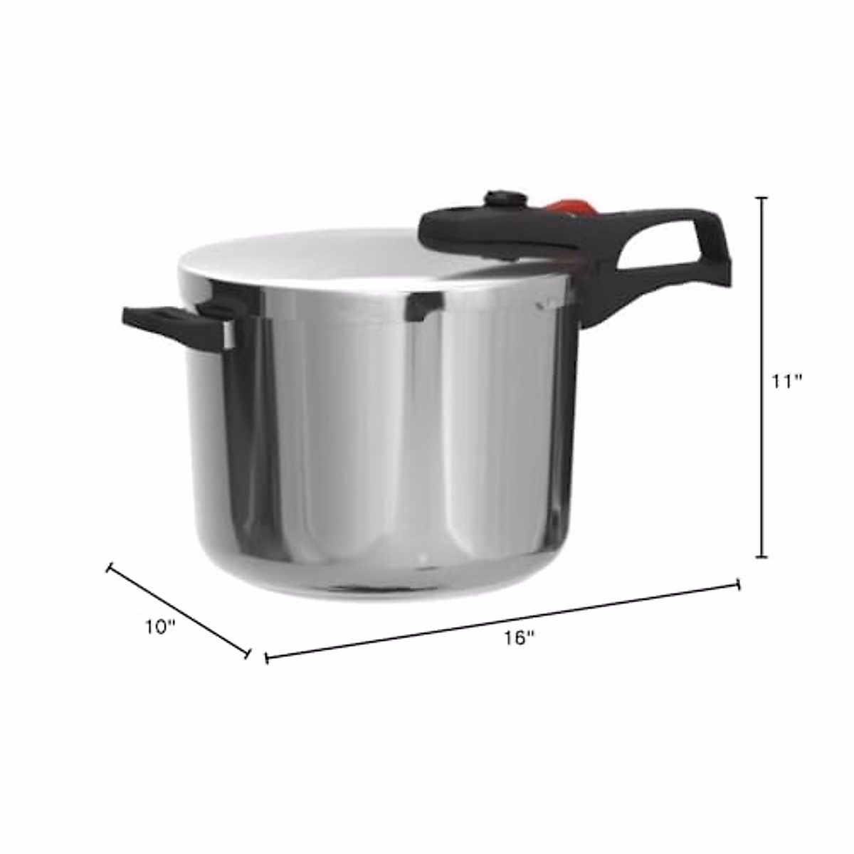 Magefesa® Practika Plus Super Fast pressure cooker, 6.3 Quart, 18/10 stainless steel, suitable induction, excellent heat distribution, 5-layer encapsulated heat diffuser bottom, 5 safety systems