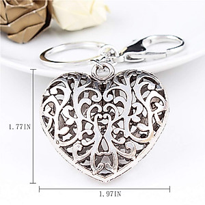 YQIMYIM Beautiful Hollow Heart Charm Key Chain Purse Pendant Handbag Decoration Lady Gift