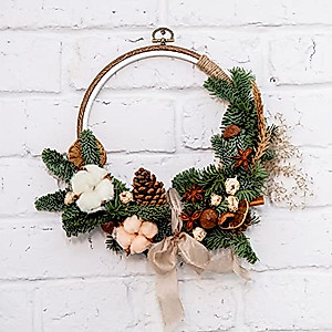 Pllieay 3 Pieces 6.9inch Embroidery Hoops Imitated Wood Embroidery Circle Round Display Frame Ring Cross Stitch Hoops for Art Craft Sewing and Hanging