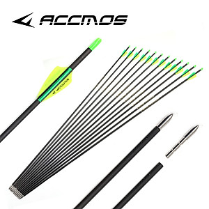 700-Spine Arrow 28-Inch Arrow Target Practice Arrow Hunting Arrow Carbon Arrows Compound Bow Recurve Bow Adult Youth Archery Indoor Outdoor Shooting Bullet Field Tip 12pc Style2