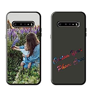 GSDMFUNNY Custom Personalized Photo Text Phone Cases for LG V60 ThinQ 5G Customize Picture Soft Protective Phone Cases Compatible with LG V60 ThinQ 5G Black TPU Case Gifts