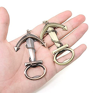 yueton 2PCS Boat Anchor Bottle Opener Keychain Alloy Novelty Creative Beer Wine Bottle Opener Party Favors Backpack Pendant