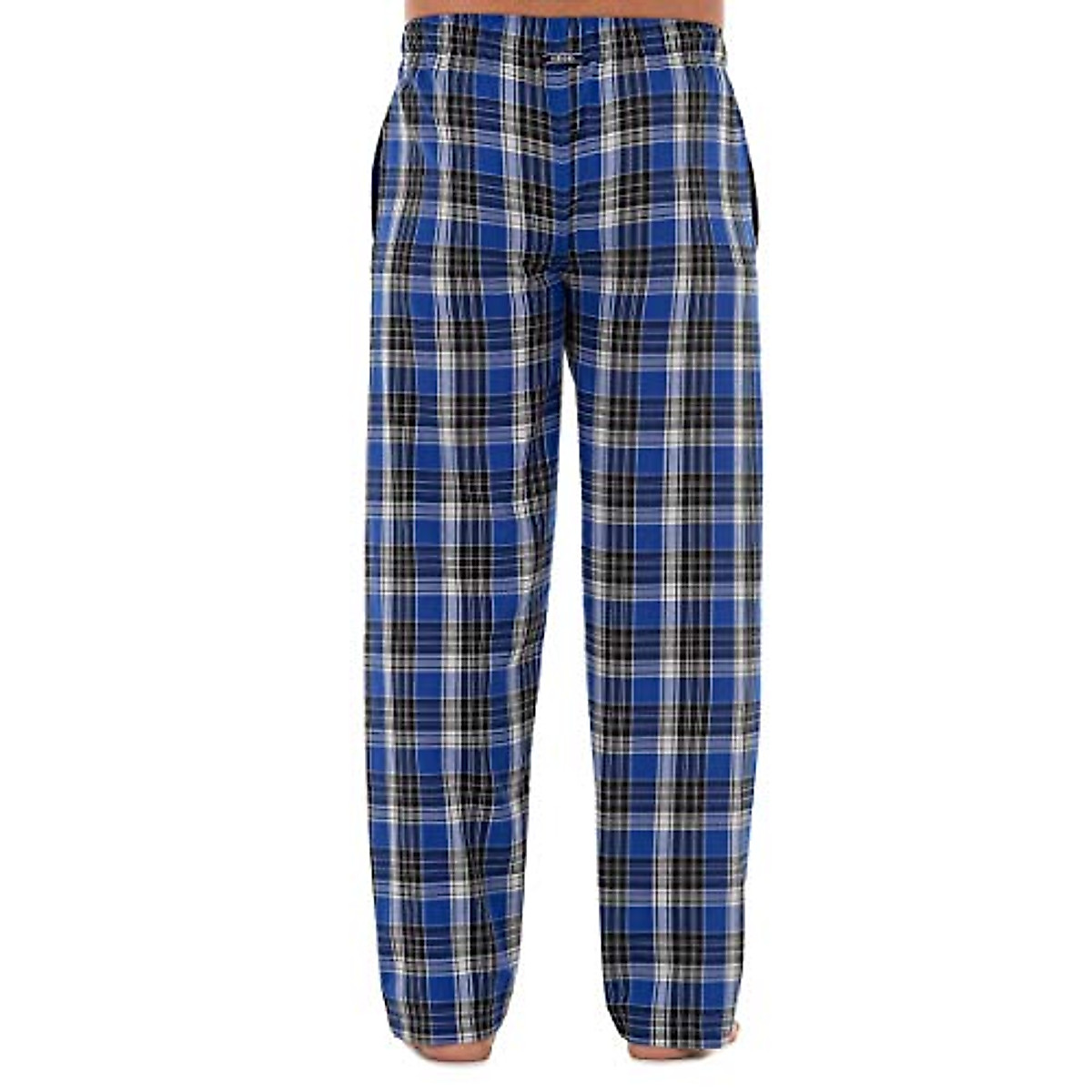 IZOD Men's Poly-Rayon Yarn-dye Woven Sleep Pant Pajama Bottom, Blue Plaid, Large