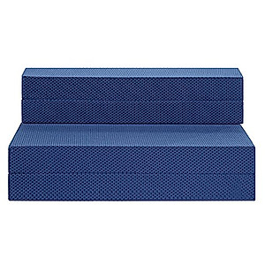 Sleeplace 4 Inch Multi-Foldable I-Gel infused Memory Foam Topper， Blue, Twin XL size
