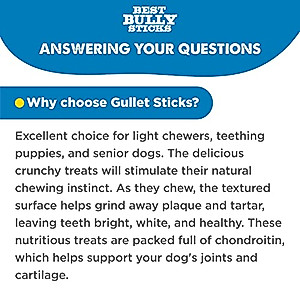 Best Bully Sticks 6 Inch Gullet Thin Stick Dog Treats (25 Pack) - All-Natural Beef Dog Treats - Hollow, Quick Chew Snack for All Dogs - Great for Teething Puppies, Senior Dogs, Light Chewers