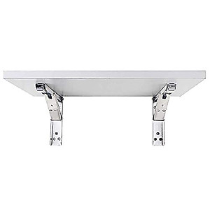 PIBM Stylish Simplicity Shelf Wall Mounted Floating Rack Shelves Stainless Steel Foldable Dining Table Bookshelf Waterproof Antirust Save Space Bearing Strong,4 Sizes, White ,