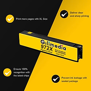 972X Yellow Ink Cartridge (1-Pack) High Yield | Compatible Replacement for HP 972x Work with PageWide Pro MFP 477dw 477dn 552dw 577dw 452dw 577z 452dn Printer