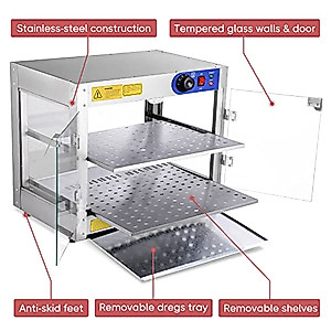 2-Tier 110V Commercial Countertop Food Pizza Warmer 750W 24x14x19 Pastry Display Case (2-Tier)