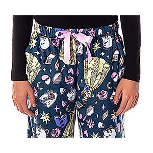 Disney Princess Women's Beauty and The Beast Allover Design Smooth Touch Fleece Sleep Bottoms Lounge Pajama Pants (2X-Large)