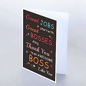GGOJAGST Funny Boss Card Gifts for Women Men Boss Christmas Gifts Best Boss Ever Gift Boss Day Card Gifts for Her Him Thank You Card Gifts for Boss Leader Manager Boss Birthday Card Boss's Day Card