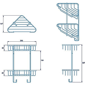 Croydex Medium Chrome 2-Tier Corner Basket Shower Caddy, 5 Year Rust Free Guarantee