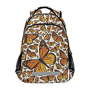 ALAZA Monarch Flying Butterfly Print Backpack Purse for Women Men Personalized Laptop Notebook Tablet School Bag Stylish Casual Daypack, 13 14 15.6 inch, Multicolor, One Size
