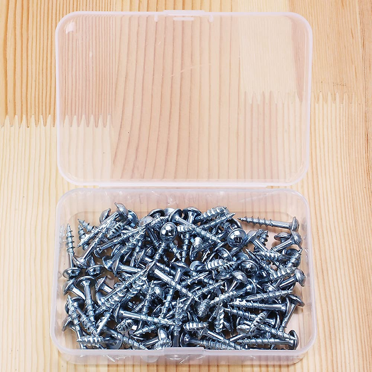 100 Pack Pocket Hole Screws 1 inch Coarse Thread Self Tapping Screw #2 Square Drive Screw for Pocket Hole Jig with Storage case