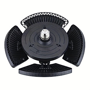 LED Garage Lights of Lens,300W Deformable Garage Ceiling Light 30000LM E26/E27 Basement Lights with 4+1 Adjustable LED Panels for Workshop, Shop, Garage, Warehouse(NO Motion Activated)