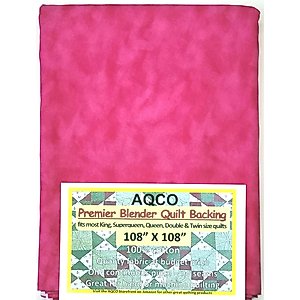 Generic Premier Quilt Backing, King, Seamless, Blender Rasberry Sorbet, 108""x108"", by AQCO