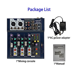 Professional Audio Mixer, STARAUDIO 4-Channel Mixing Console with USB Audio Interface, Stereo Equalizer, 16 DSP Effects, Ideal for Stage, Live Gigs, and Karaoke SPMX4002B