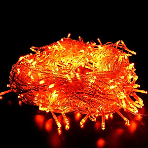 Orange String Lights, 164FT/50M 300 LED Orange Lights,8Modes,LDTX UL Certified Fairy Ambiance Lighting for Wedding,Party,Garden,Patio,Yard,Home,Parties, Halloween