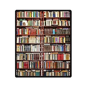 Library Fleece Blanket Custom Neat Bookshelf, 50 x 60 inches(Medium)