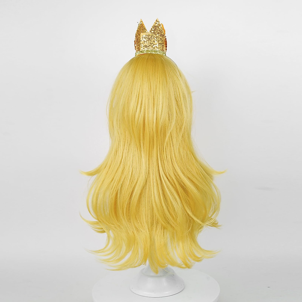 Wiggy Mermaid Blonde Wavy Princess Wig for Adult, Long Golden Cosplay Wig + Crown Brooch Earrings Accessories + Wig Cap for Halloween Costume Party