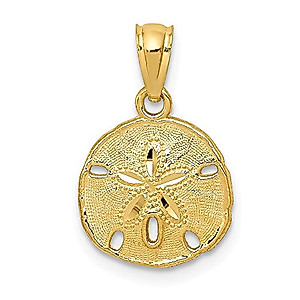 IceCarats 14K Yellow Gold Sand Dollar Sea Star Starfish Necklace Charm Pendant 19mm x 11mm Only
