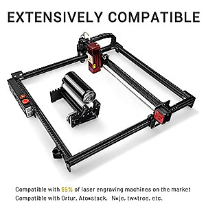ORTUR Rotary Roller YRR 2.0, 360° Y-axis Laser Rotary Roller for Engraving Cylindrical Objects Cans, 7 Adjustment Diameters, Min to 8mm, Compatible with Most Laser Engravers
