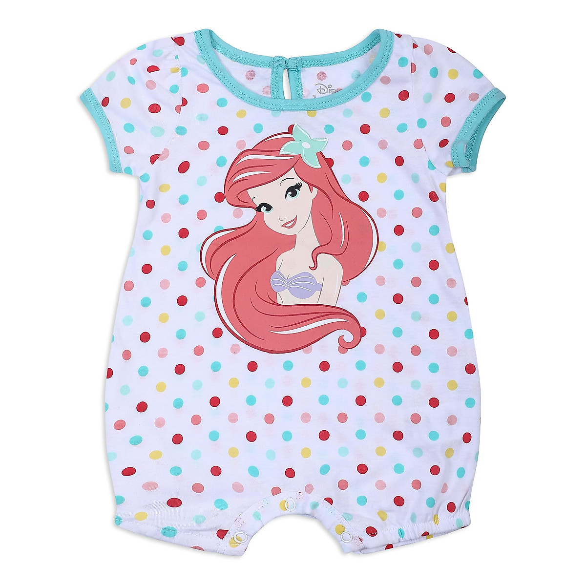 Disney Baby Ariel The Little Mermaid 3 Pack Rompers, Orange, 3-6 Months