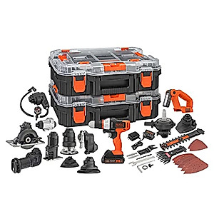 BLACK+DECKER MATRIX 20V MAX Power Tool Kit, Includes Cordless Drill, 12 Attachments and Storage Case (BDCDMT1212KITC1)