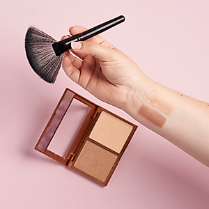 W7 Hollywood Bronze & Glow - Pressed Powder Duo Shimmer Bronzer & Highlighter - Contouring & Highlighting Vegan Makeup