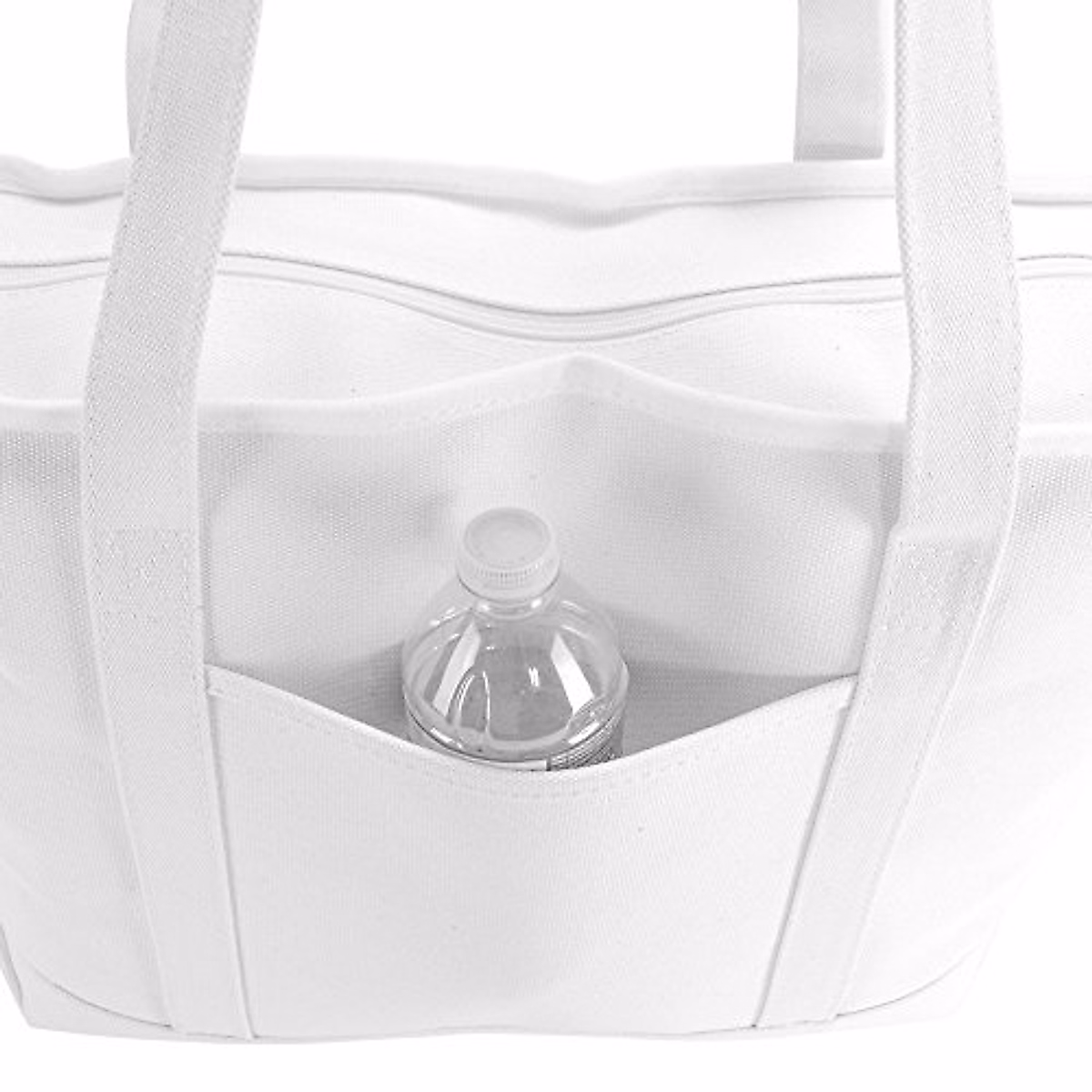 DALIX Large Canvas Tote Bag for Women Work Bag Beach Totes Monogrammed White P
