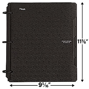 Five Star Flex Hybrid NoteBinder, 1 Inch Binder with Tabs, Notebook and 3-Ring Binder All-in-One, Black (29328AA2)