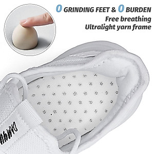 ZMBCYG White Sneakers for Women Running Shoes Sneakers Lightweight Sports Workout Cheer Shoes White Womens Size 7