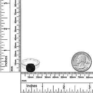 Gem Stone King 925 Sterling Silver 10MM Cushion Cut Gemstone Birthstone Engagement Ring | Wedding Anniversary Promise Ring For Women | Available In Size 5, 6, 7, 8, 9