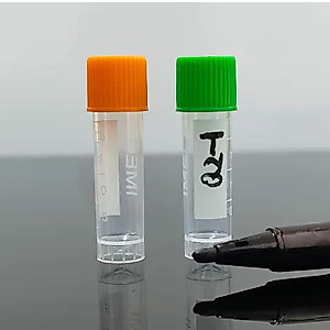 WOHUAFUN 2.0 ml Cryovial, External Cap, Polypropilene Bag x 50 Color Assorted