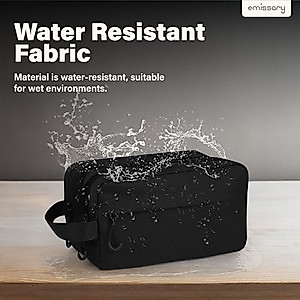 emissary Travel Toiletry Bag for Men, Water Resistant Travel Bathroom Bag Men's Shaving Kit, Dopp Kit for Men, Waterproof Toiletry Bag, Shaving Bag, Hygiene Bag, Mens Toiletry Travel Bag - Black