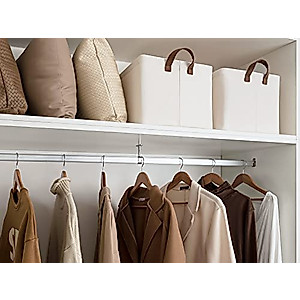 StorageWorks 45L Extra Large Fabric Storage Bins with PU Handles 2-pack, Underbed Storage Box, Under Bed Clothes Organizer With Sturdy Structure and Ultra Thick Fabric 2-pack