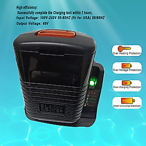 ANOPIW 40V MAX Fast Charger Compatible with Black and Decker LCS36 LCS40 for 36V/40V Lithium ion Battery LBX1540 LSW36 LBX2540 LBXR36 LBX36 LST136 LBXR2036 LHT2436 LBX2040...