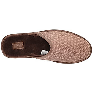 UGG Men's Scuff Logo Jacquard Slipper, Chestnut, 10