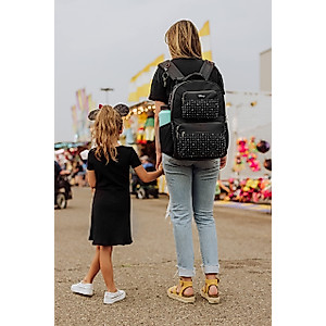 ONIVA - a Picnic Time brand - Disney Classic Mickey Mouse Park Tripper Day Bag - Cooler Backpack - Soft Cooler Backpack - Insulated Lunch Bag, (Black with White Pattern)