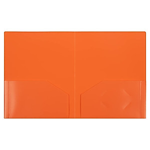 JAM PAPER Heavy Duty Plastic 2 Pocket Extra Tough School Folders - Assorted Fashion Colors - 6/Pack