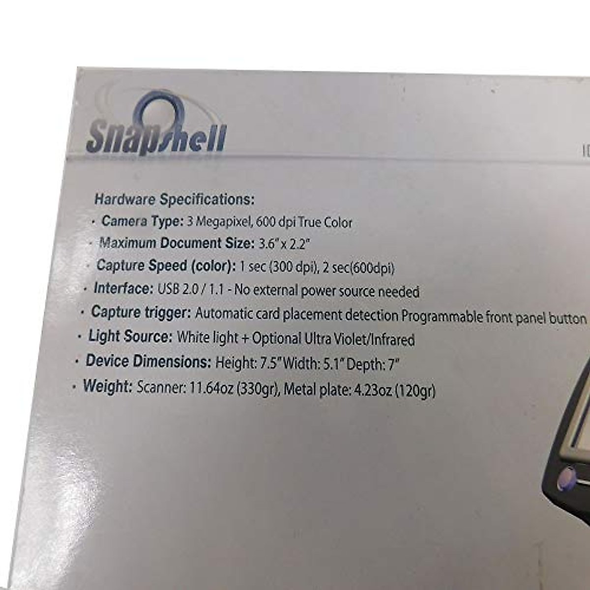 CSSN Snapshell IDR - ID scanner and ID card reader