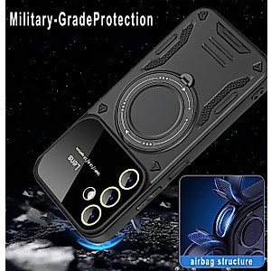 YJZSKRXFAK Case for Samsung Galaxy A13 5G/A04/A04S, Shockproof Magnetic Built-in 360° Kickstand and Camera Lens Protector Heavy Duty Protective Case for Samsung Galaxy A13 5G/A04/A04S Rose Gold