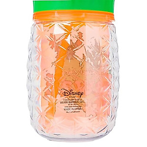 Silver Buffalo Disney Lilo and Stitch Greetings From Hawaii Featuring Scrump Pineapple Shaped Double Wall Tumbler, 16 Ounces