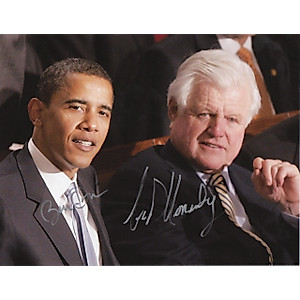 Kirkland Barack Obama & Ted Kennedy, 8 X 10 Photo Display Autograph on Glossy Photo Paper