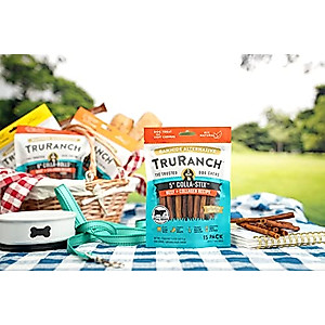 TRURANCH All-Natural Rawhide Alternative Dog Treats, 5" Sticks (Beef), with Hydrolyzed Collagen 50% Protein, Healthy Treats, Limited Ingredients Dog Chew, for Small, Medium, and Large Dogs