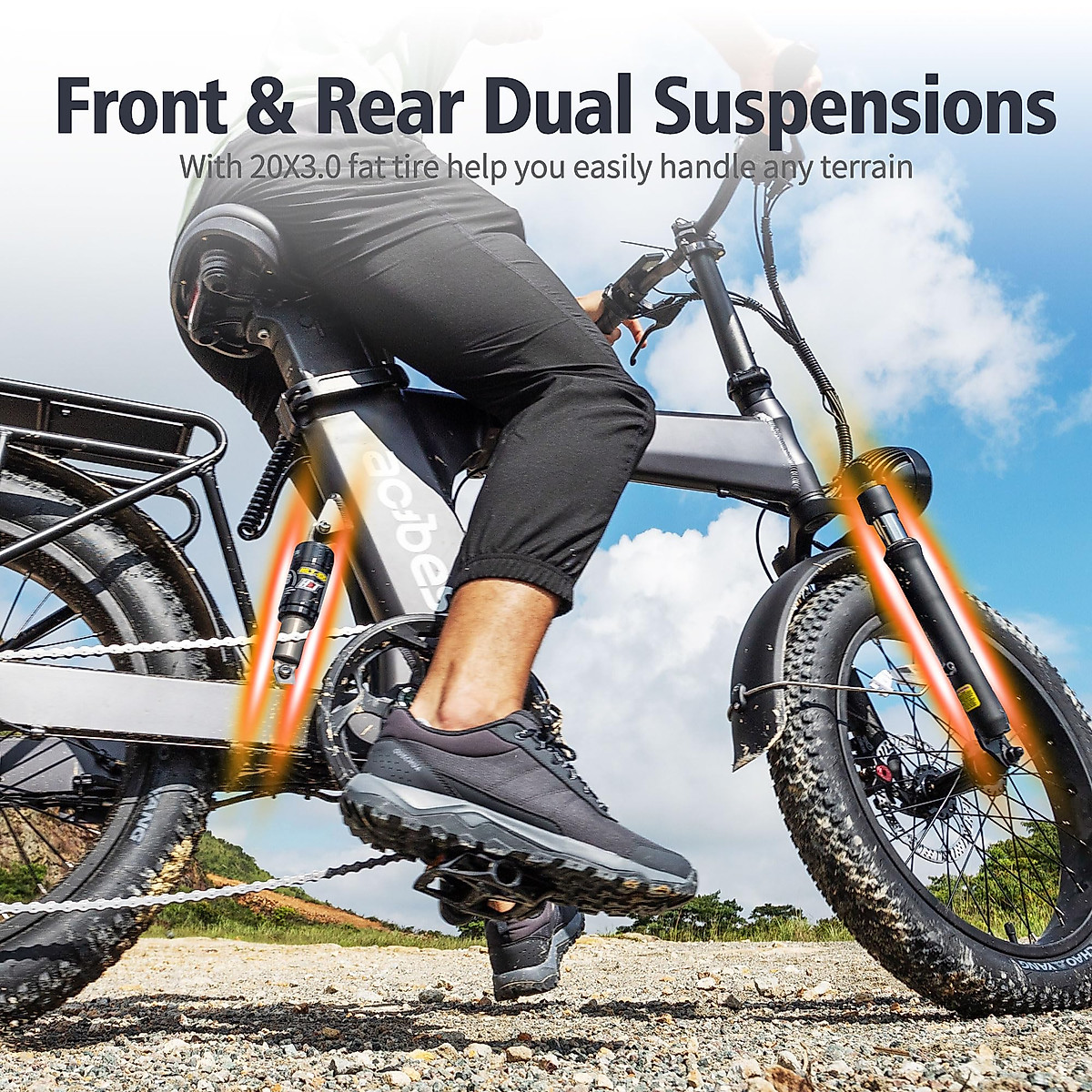 ACTBEST Folding Electric Bike for Adults - 750W Brushless Motor Ebike, 48V 15AH Removable Battery, Unique Z Shape Bicycle with 7 Speed, Foldable Fat Tire E-Bikes, ZCool