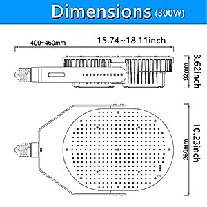 300W LED Retrofit Kit with Power Supply, 40500 LM 5000K Daylight Shoebox LED Retrofit Kit Light (1000W MH/HID Eq) E39 Mogul Base for Parking Lot Lights, High Bay Lights UL DLC Certified (300W 1-Pack)