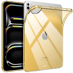 TiMOVO Case for iPad Pro 11 inch (M4) 2024 Clear, Slim & Lightweight TPU Transparent Back Protective Cover for All-New iPad Pro 11 inch Tablet, Yellow