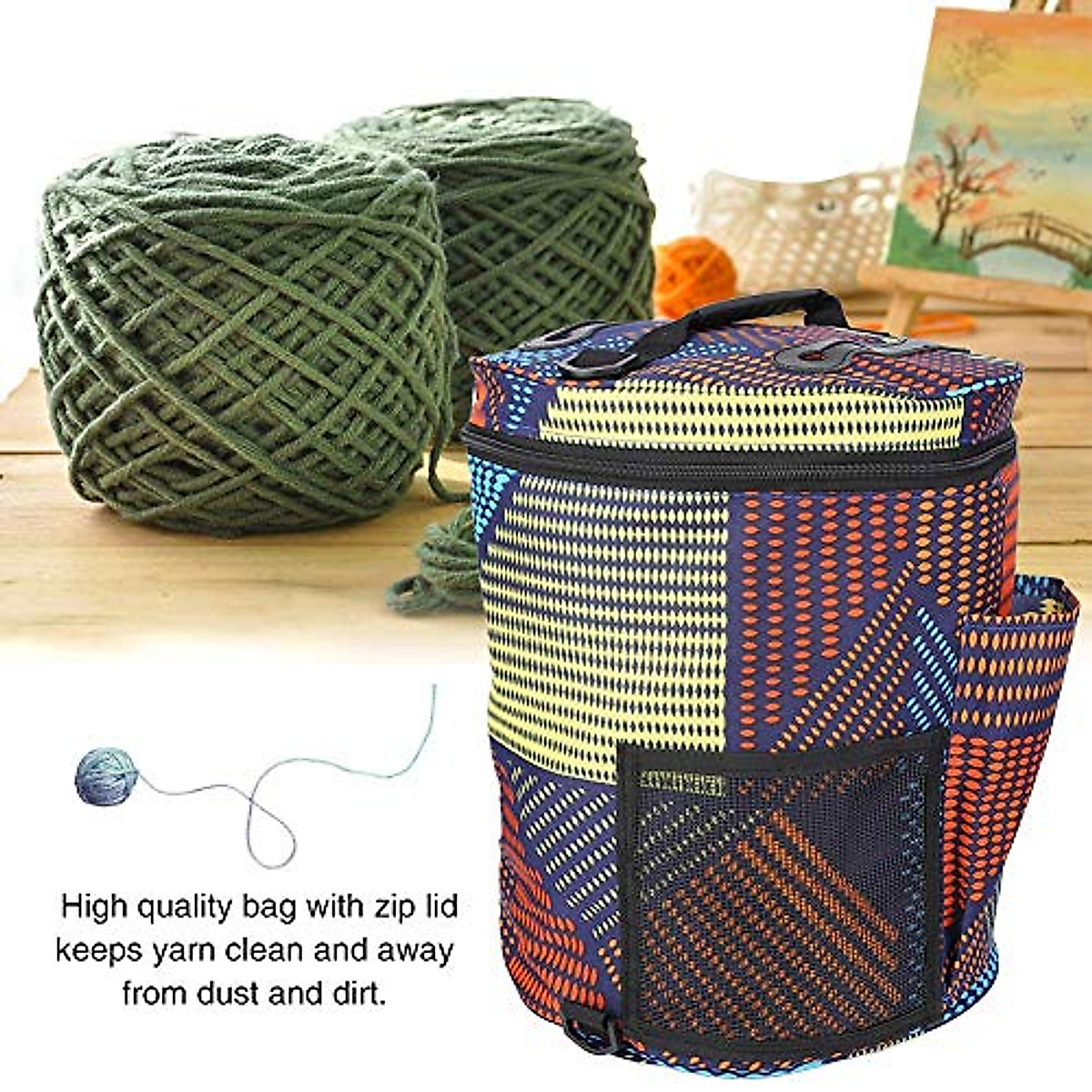Crochet Bags,Cylinder Storage Bag Knitting Yarn Crochet Tool Organizer Container